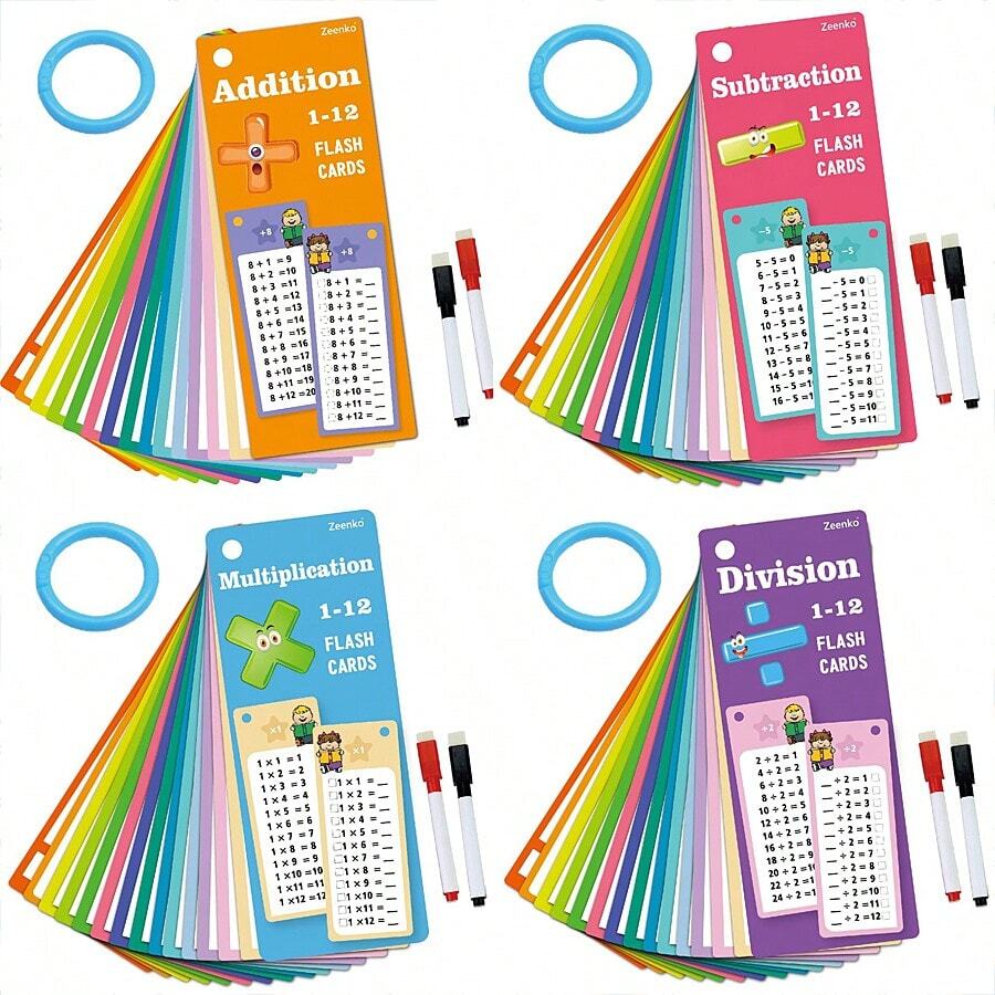 15pcs Reusable Addition Subtraction Multiplication Division Math Cards ...