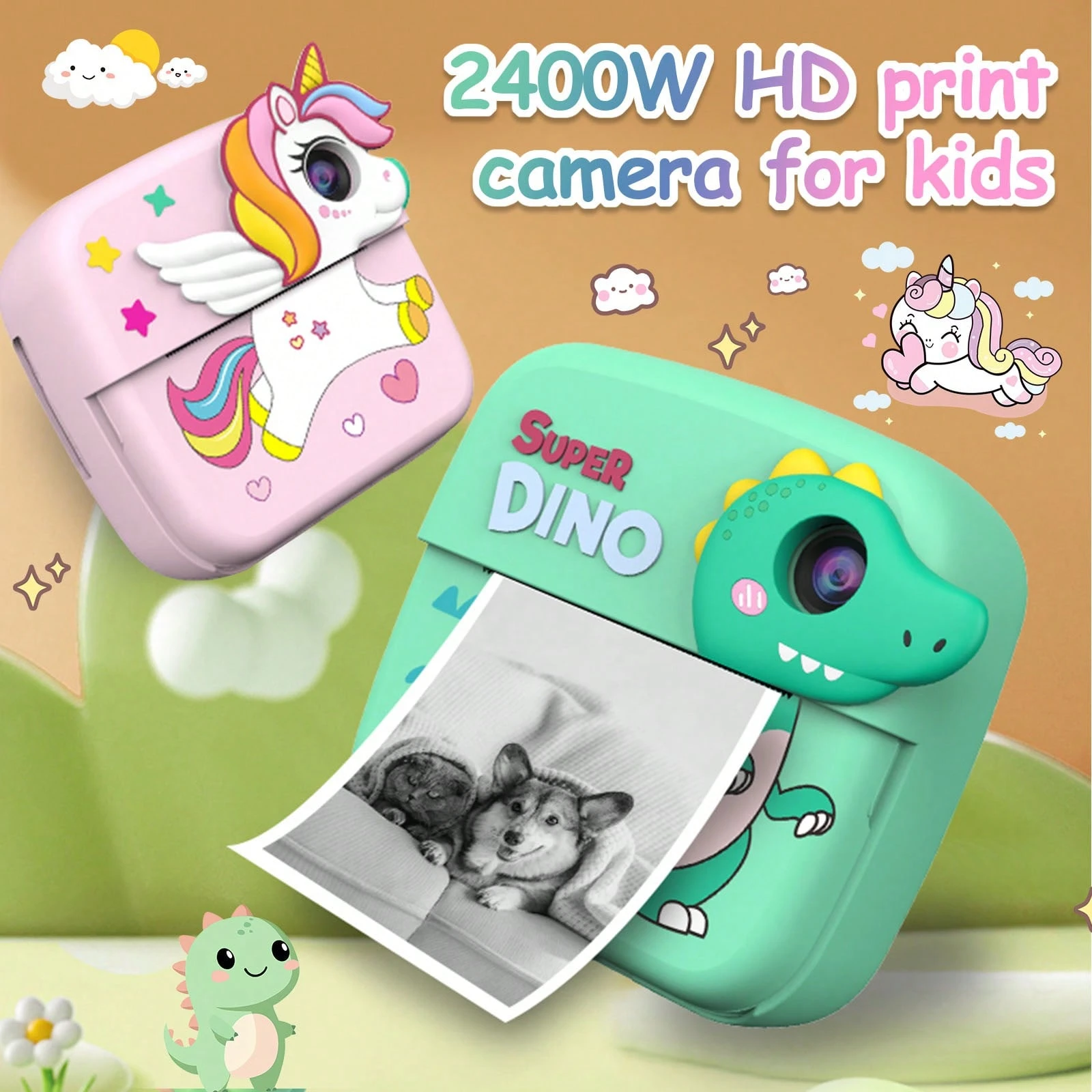 Kids Camera Instant Print,1080P Kids Instant Cameras That Print Photos ...