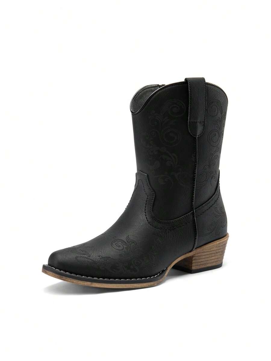 DREAM PAIRS Women's Cowboy Cowgirl Western Ankle Boots Low Chunky Heels ...