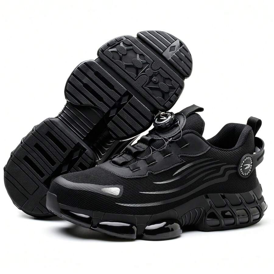 Unisex Rotating Button Comfortable And Safe Work Shoes, Anti-Crush Anti ...