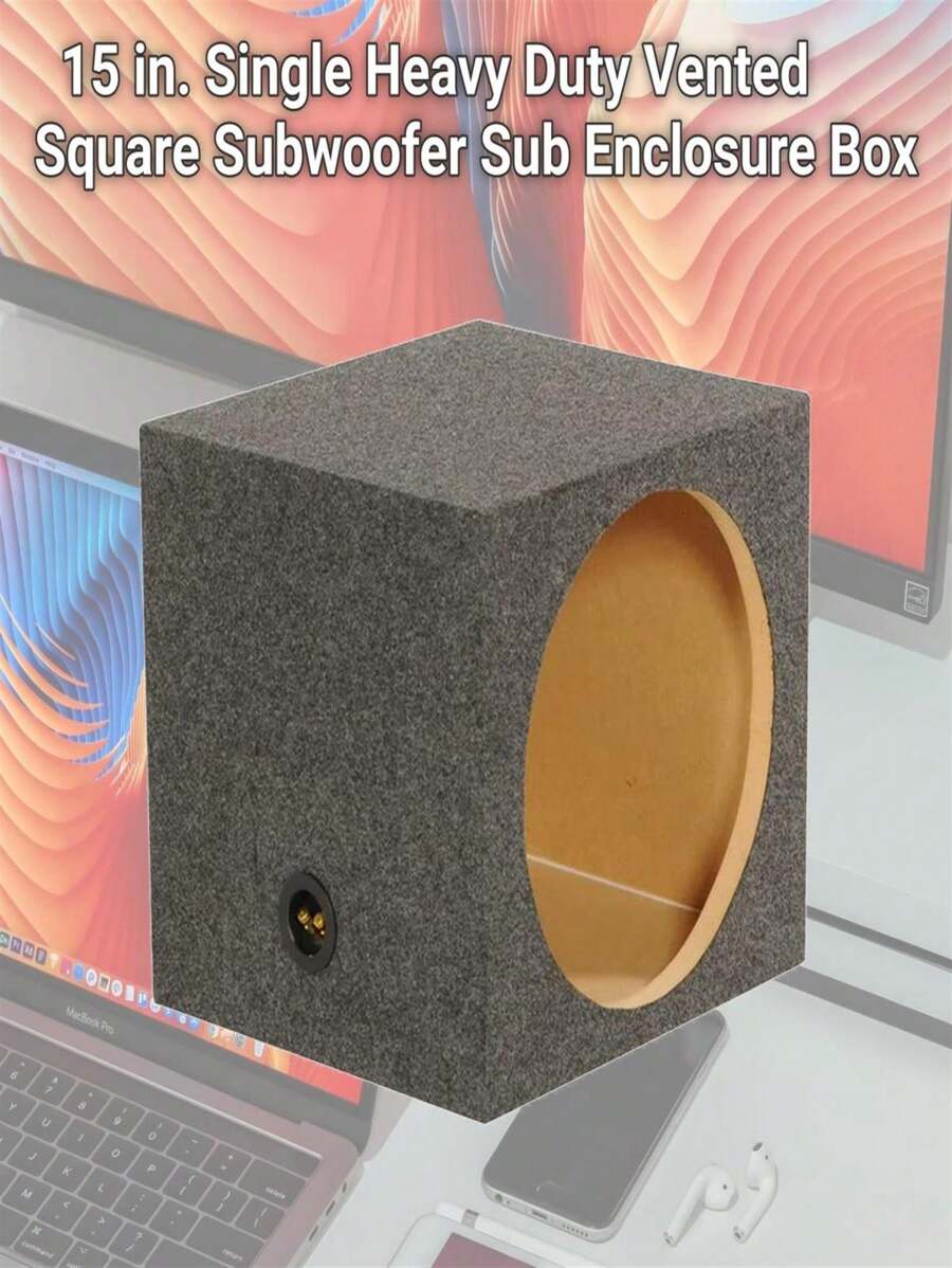 15 In. Single Heavy Duty Vented Square Subwoofer Sub Enclosure Box ...
