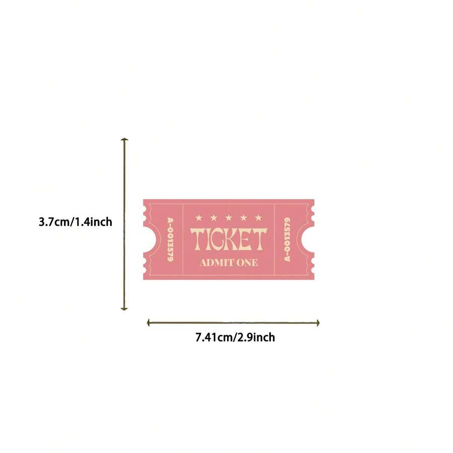 50pcs Vintage Ticket Stickers Retro Aesthetic Stickers Party Ticket ...