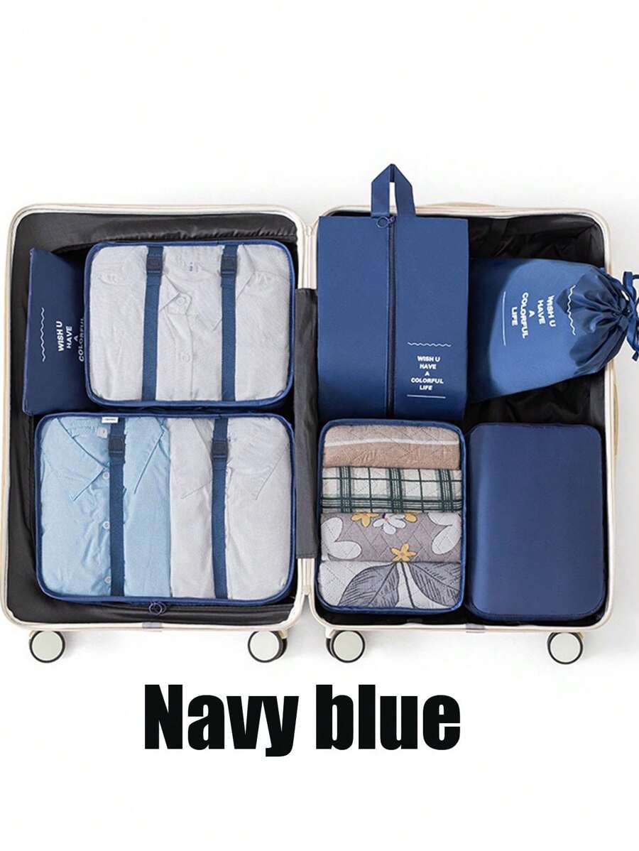 7pcs/1set Travel Storage Bags Handbag Luggage Organizer Large Capacity ...