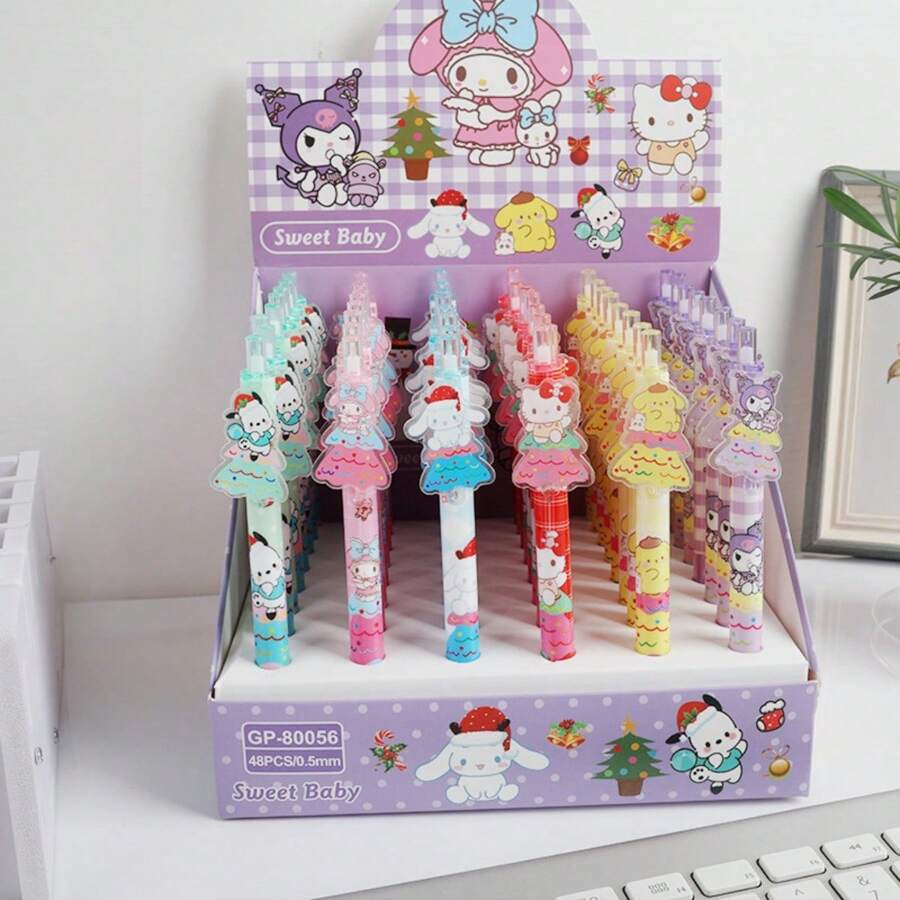 Sanrio 6Pcs Sanrio Tree Subject Ballpoint Pen Retractable Pen Kawaii ...