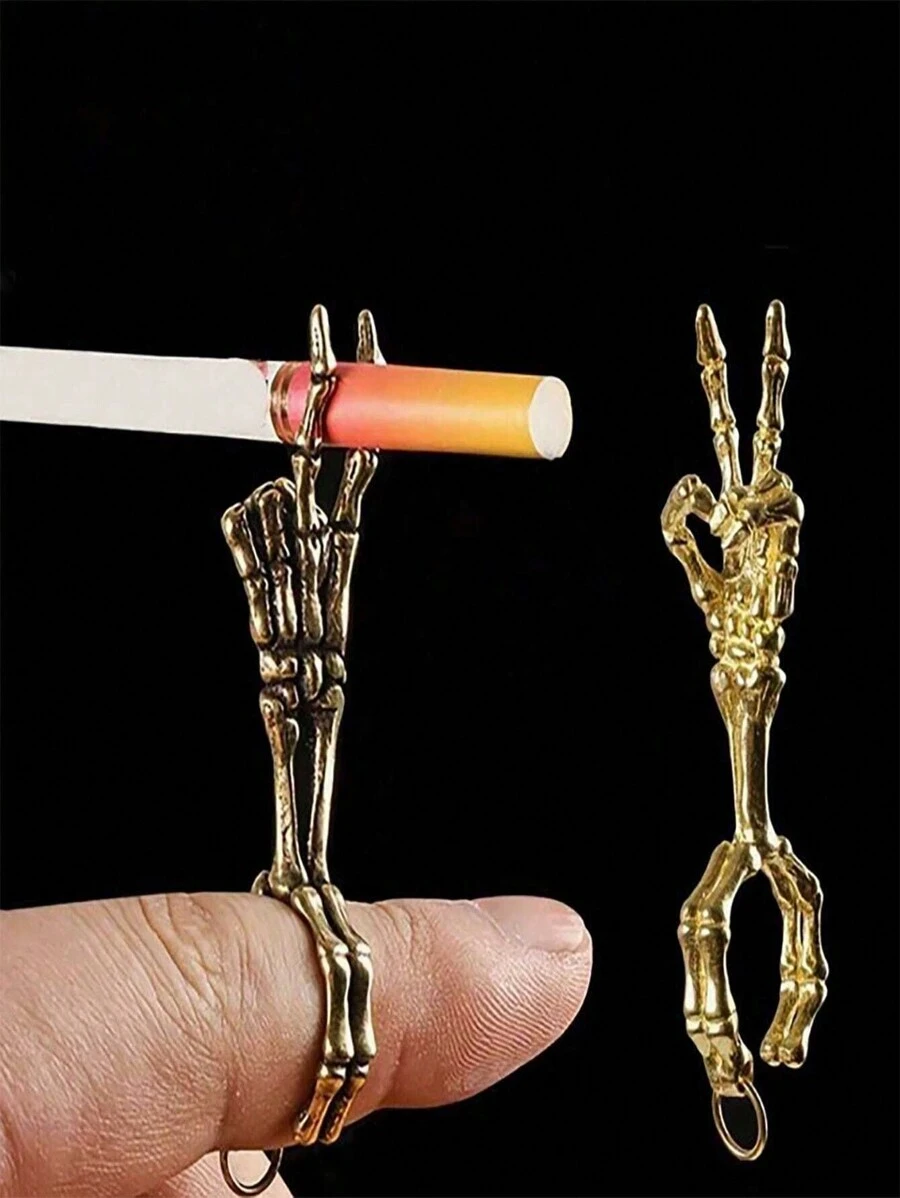 1pc Vintage Style Gold-Colored Cigarette Holder Ring With Circular ...