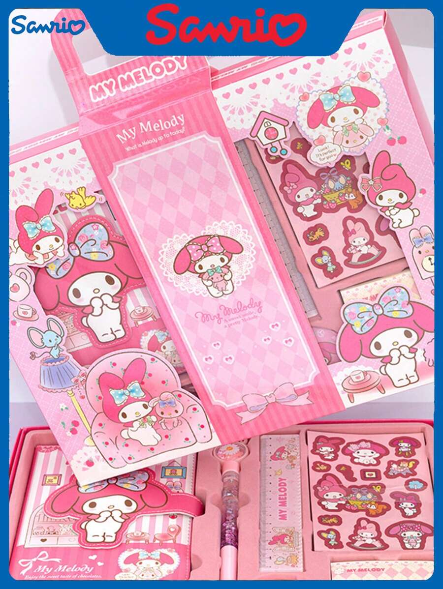 Sanrio 1 Set Sanrio Characters Memo Book Set, Kuromi, Melody Diary Gift Box, Children & Girls ...