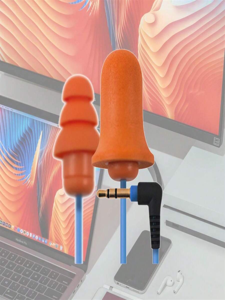 Plugfones Contractor Orange New And Improved Line Ear Plug Earbuds ...