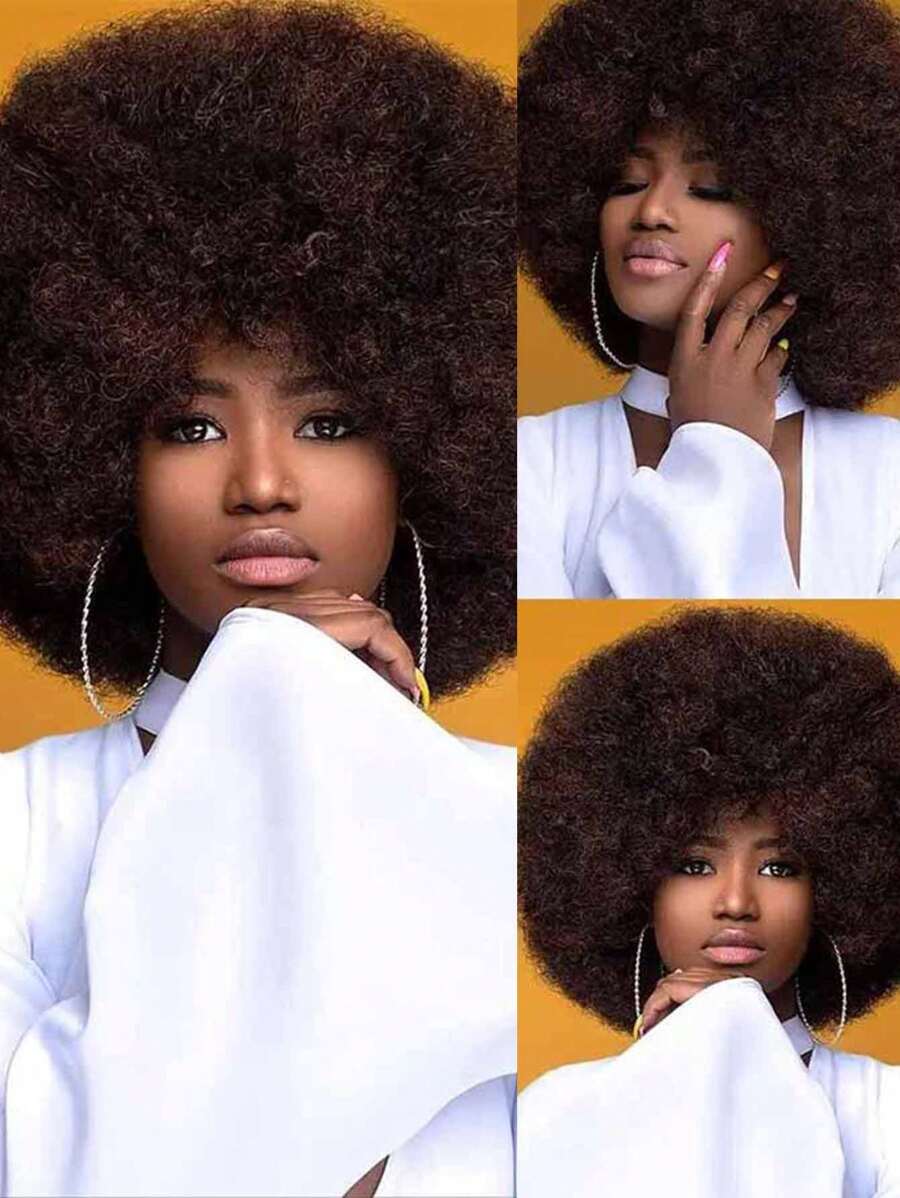 Afro Wigs For Black Women Short Curly Afro Kinky Wig 70s Bouncy Huge ...