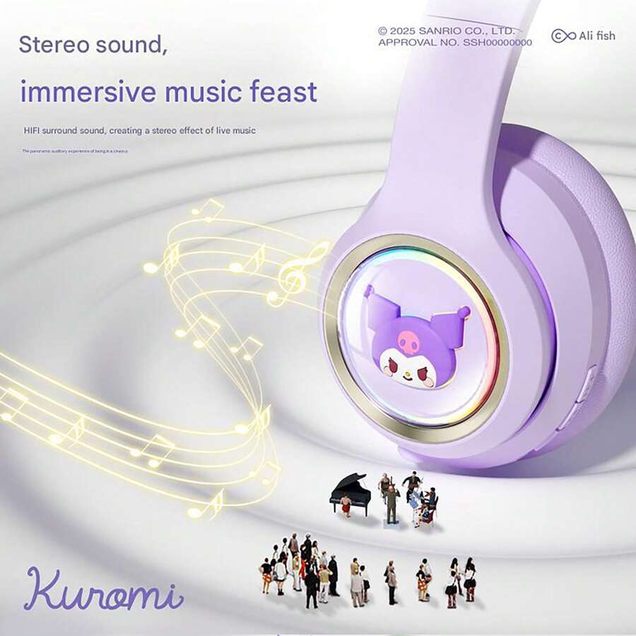 Sanrio EM-699 Kuromi Cinnamoroll My Melody Wireless Headset Over-Ear ...