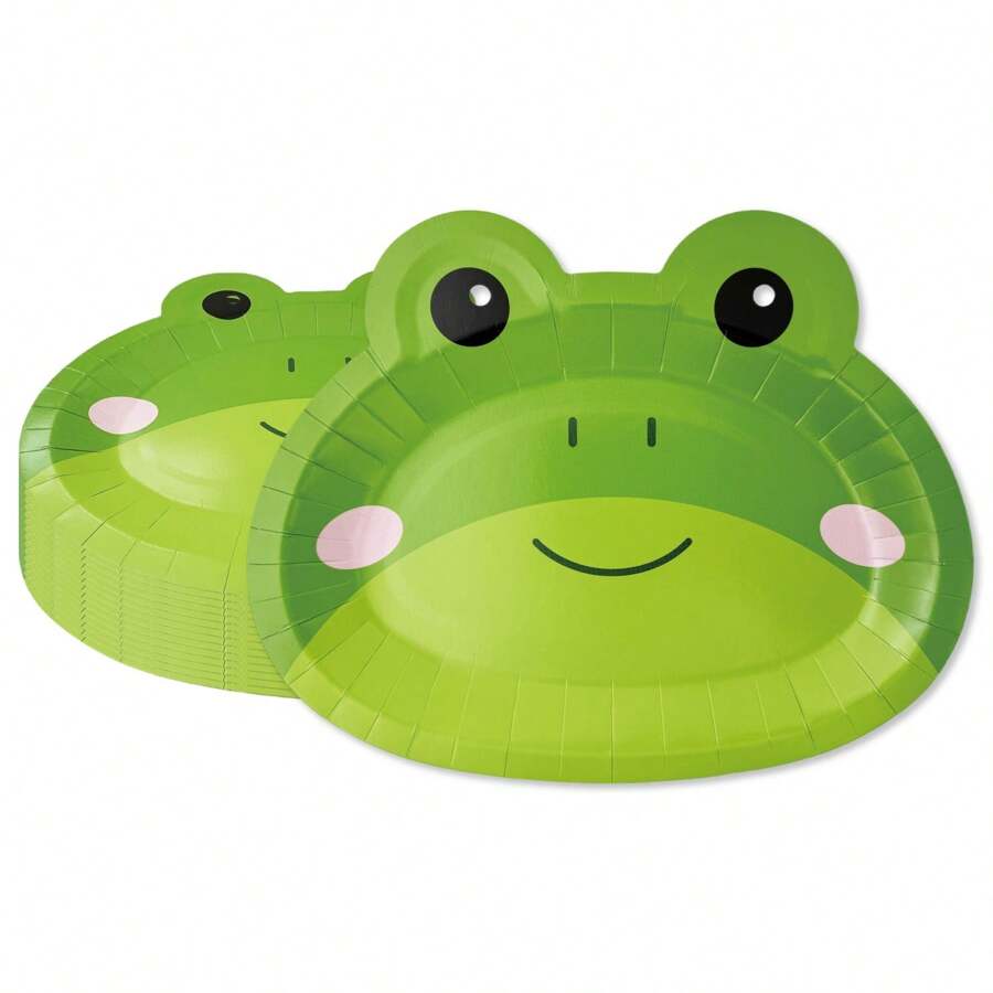 10/20 Pack Frog Shaped Paper Plates Frog Birthday Decorations Paper ...