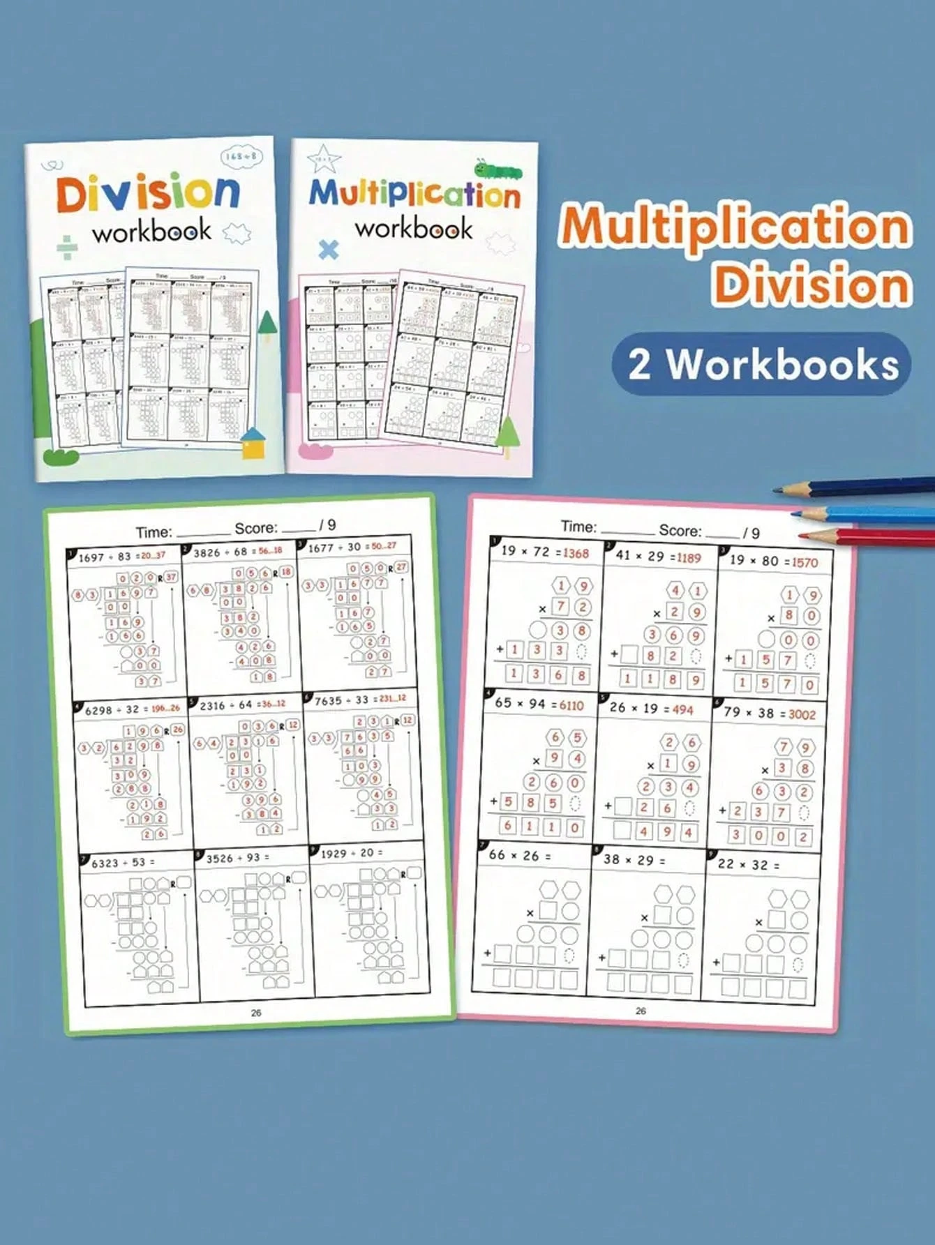 Multiplication Practice Workbook - Math Writing Aids, Two-Digit ...