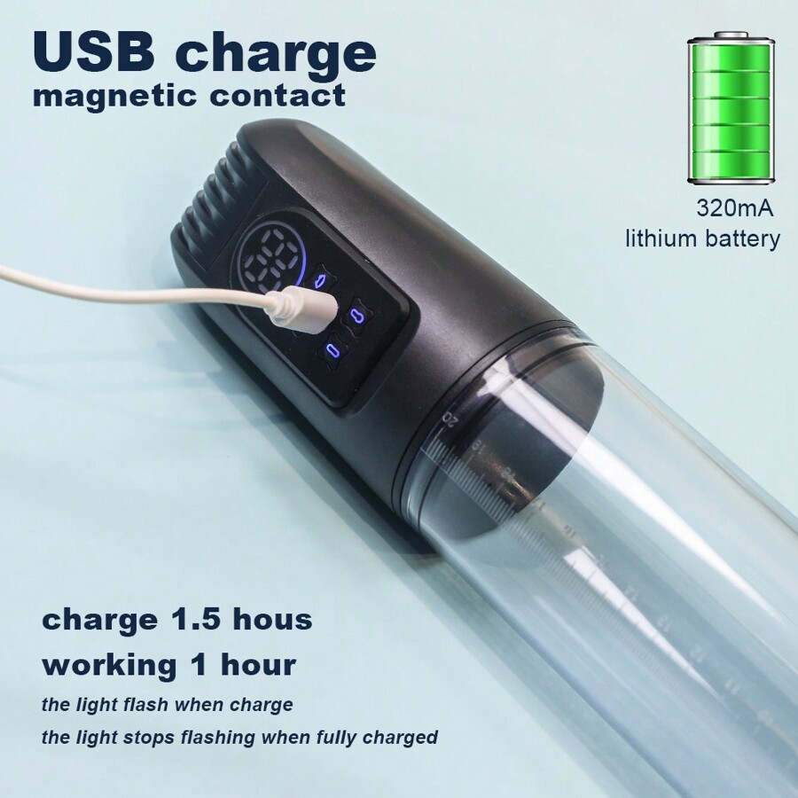 Men Electric Penis Pumplcd Display 6 Level Suction Vacuum Pump Penis Exercise Sex Toys For Men