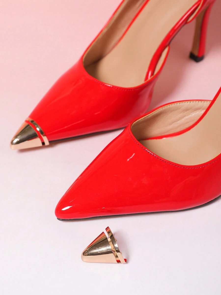 2 Pcs (1 Pair) Gold & Silver High Heels Toe Cap Protectors, Shoe Toe ...