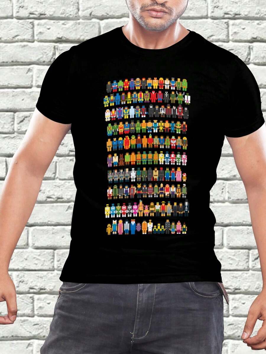 Fashion Mens T Man Shirts Mini Pixels For Man Mens T-Man Shirt ...