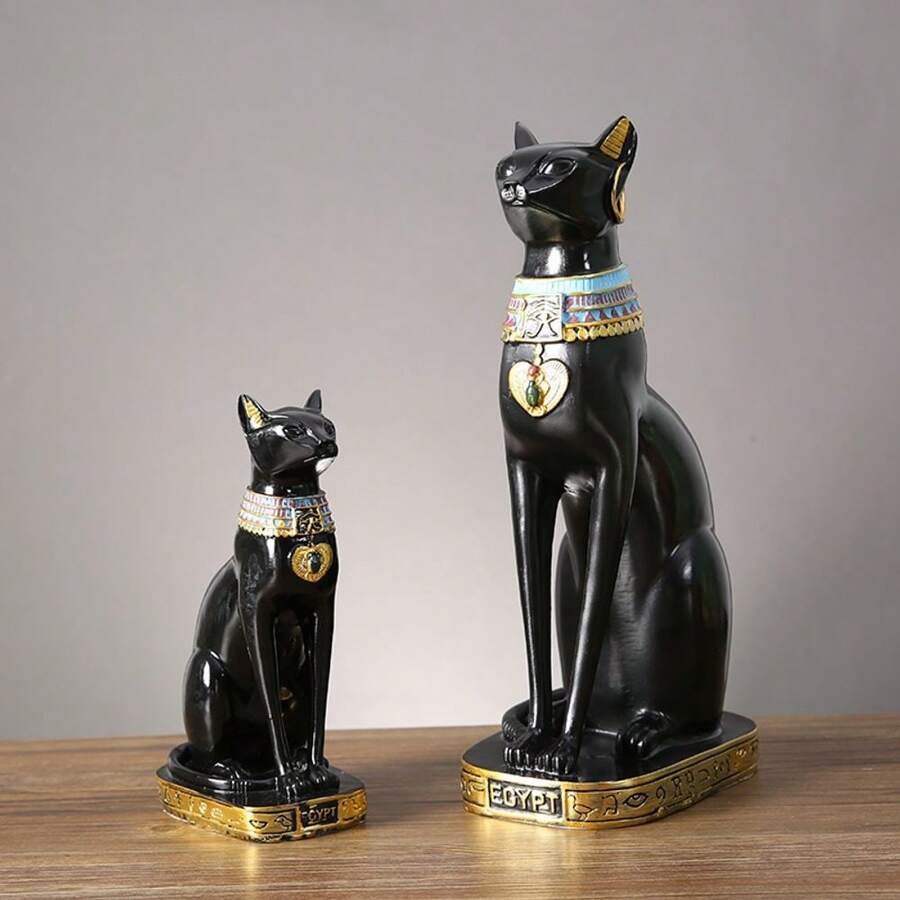 1pc Resin Egyptian Anubis Cat God Figurines, Home Living Room Desktop ...