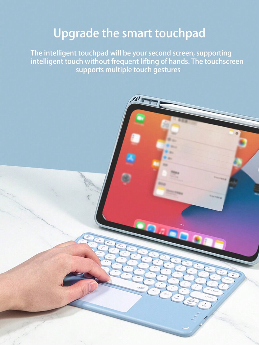 Circular Button Touch Wireless Keyboard, Magnetic Smart Portable ...