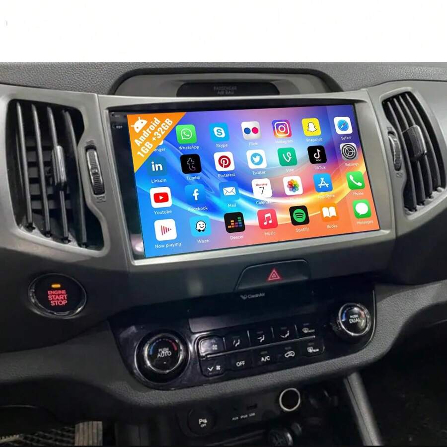 For Kia Sportage 2010-2016 9 Inch Radio Android 13 Car Stereo Touch ...
