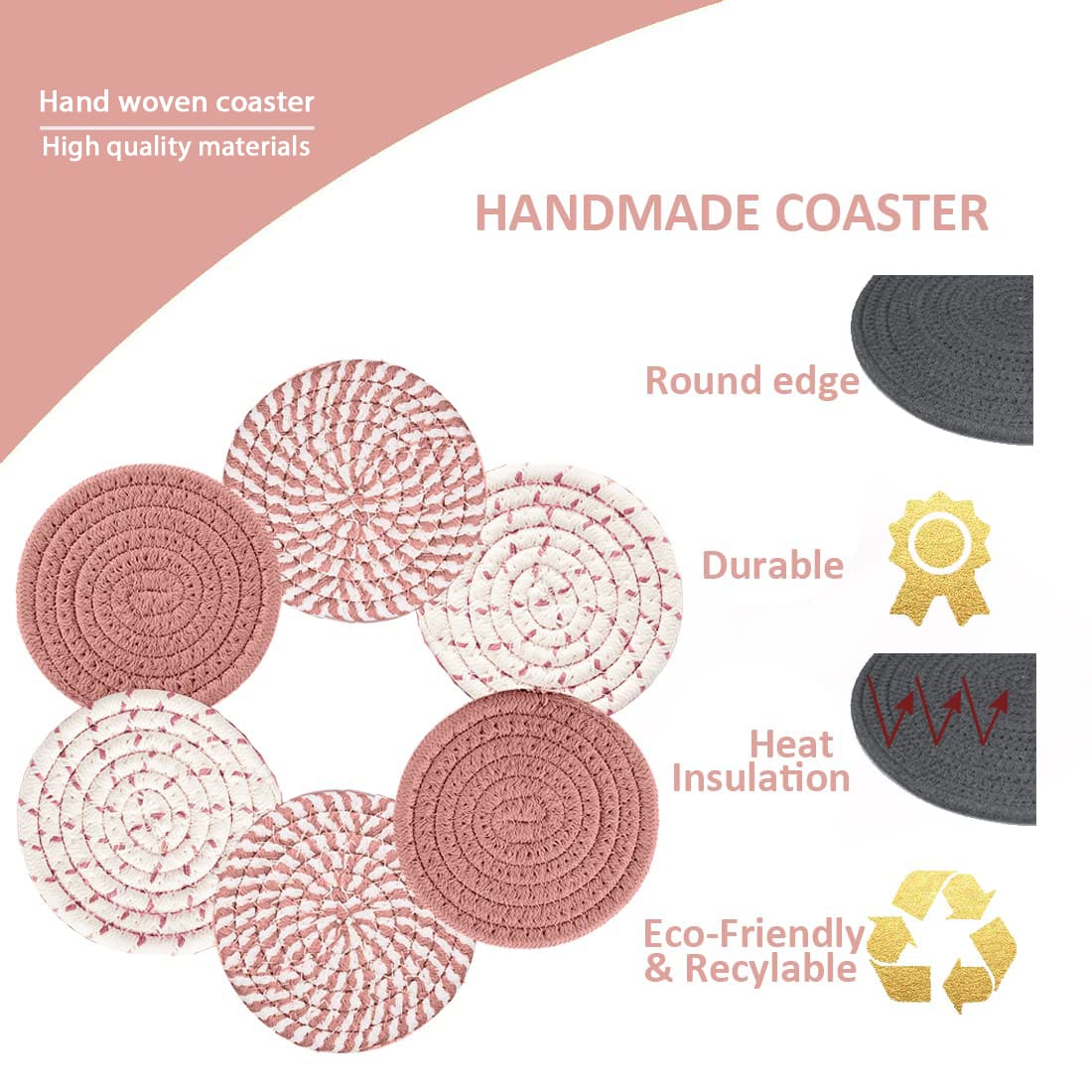 6 bases para bebidas, 4,3 polegadas adequadas para vários copos, bases ...