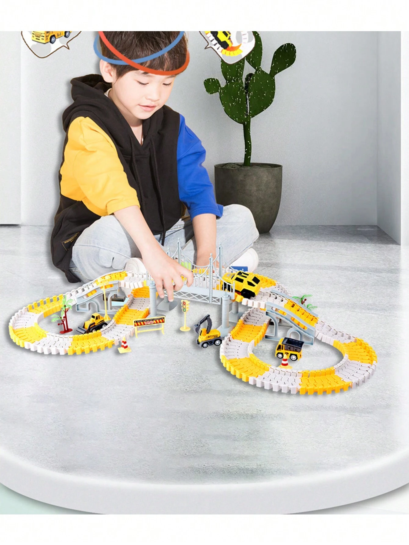Children's Vehicle Toy Track Electric Car Engineering Truck ...