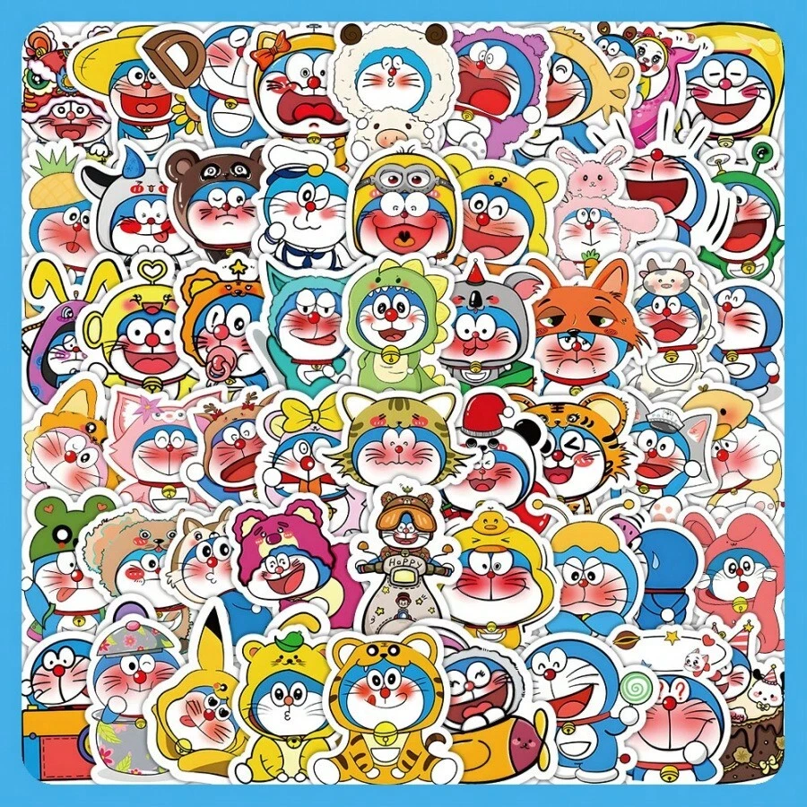 60pc Cute Cartoon Anime Doraemon Stickers, Used To Decorate Notebooks ...