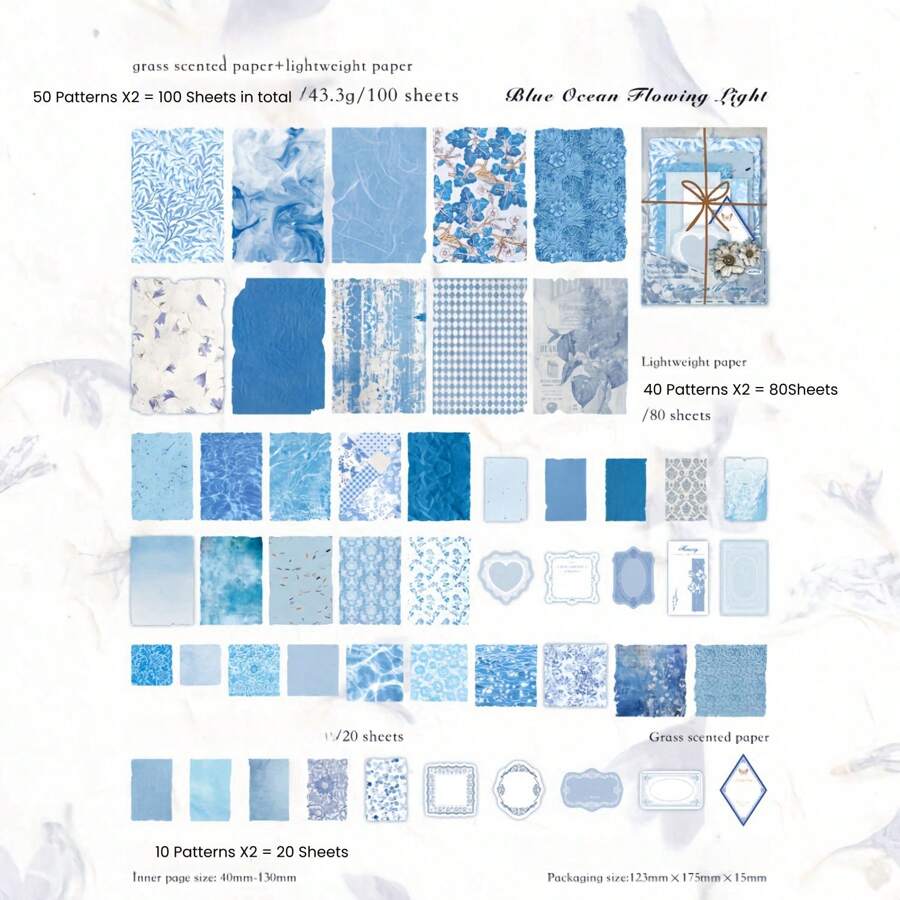 100 Sheets Vintage DIY Scrapbook Paper Supplies Aesthetic Paper ...