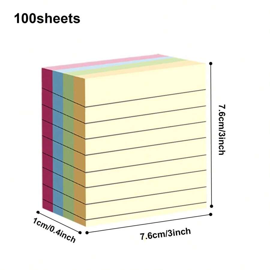 100/200sheets Line Sticky Notes 4 Colors Portable Student Note Marker ...