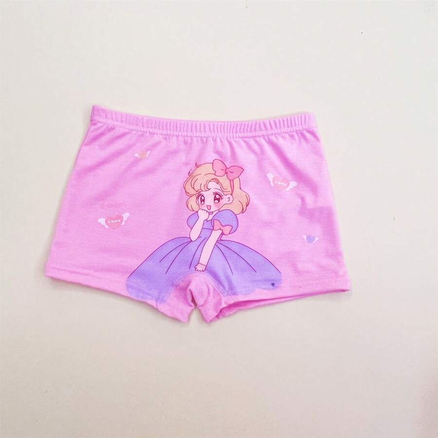 4 peças de Cuecas Boxer Estampadas para Meninas, Calcinhas Respiráveis ...