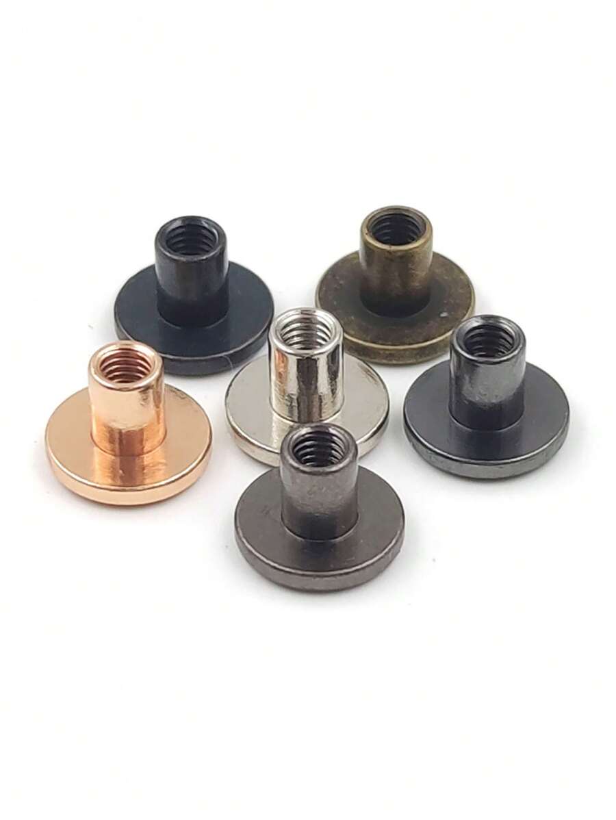 10pcs Pale Gold Solid Metal Screw Rivets, Double-Headed Rivet Nails ...