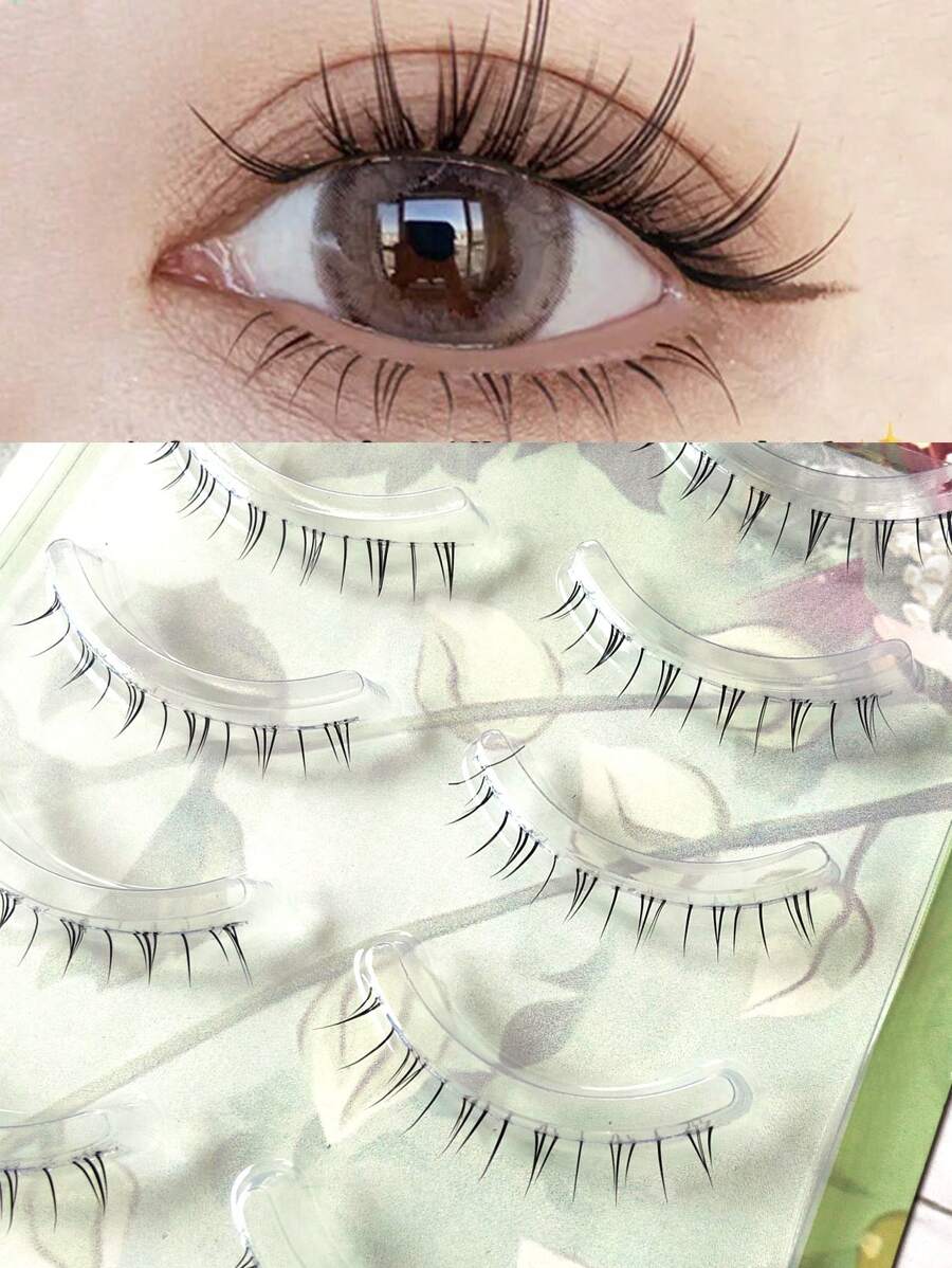 1 Box 5 Pairs Cute Cartoon Big Eyes False Eyelashes, Transparent Cat ...
