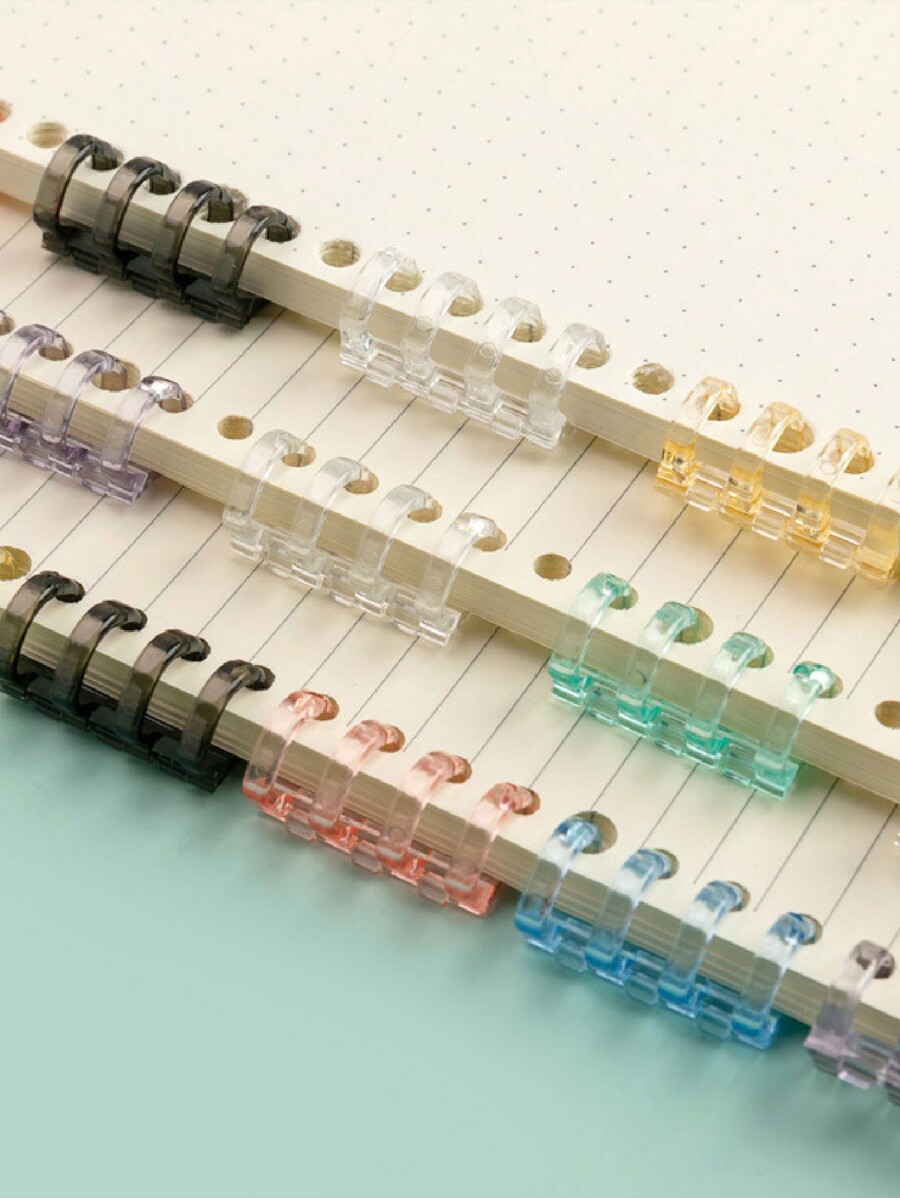 10 Pieces Of Plastic 4-Hole Clips, Loose-Leaf Book Binding Strips, Self ...
