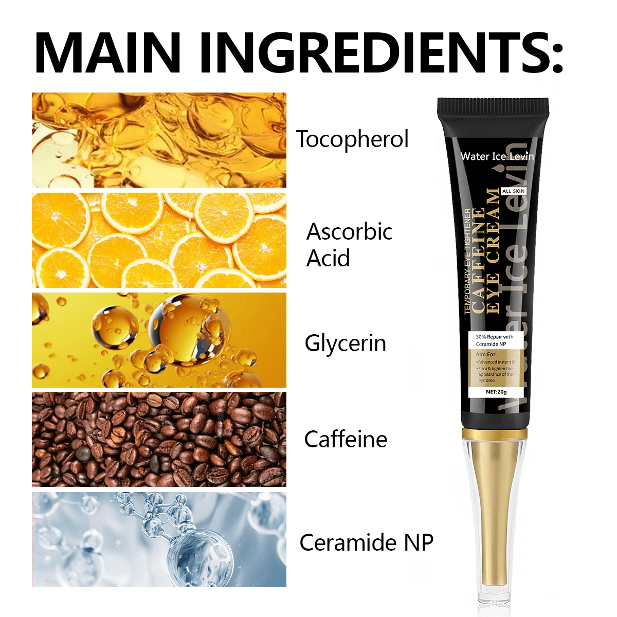 Water ice levin Eye Cream, Containing Ceramide, Nourishes Eye Area Skin ...