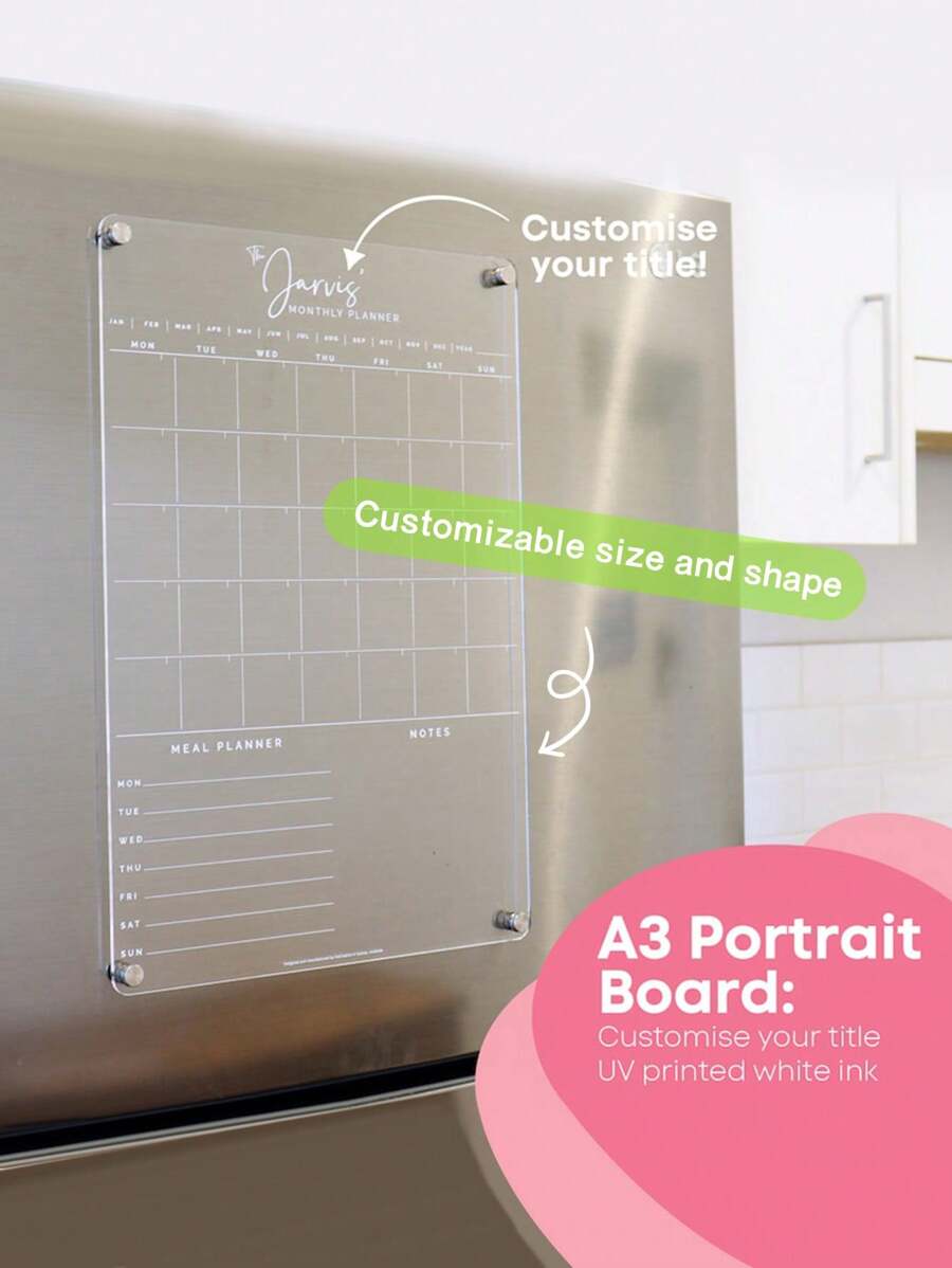 Transparent Acrylic Refrigerator Magnet Display Board, Message Board ...