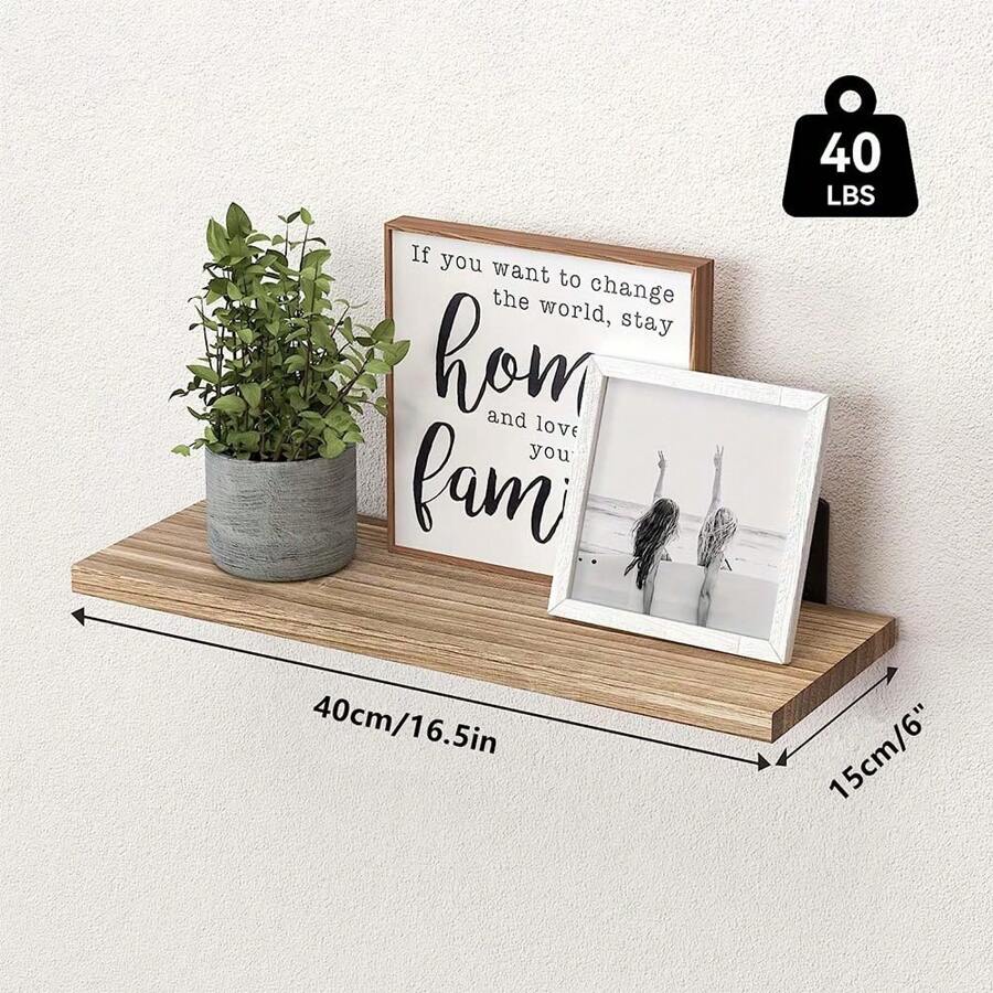 2pcs Wooden Floating Shelves, Wall Decor Racks, Farmhouse Bedroom ...