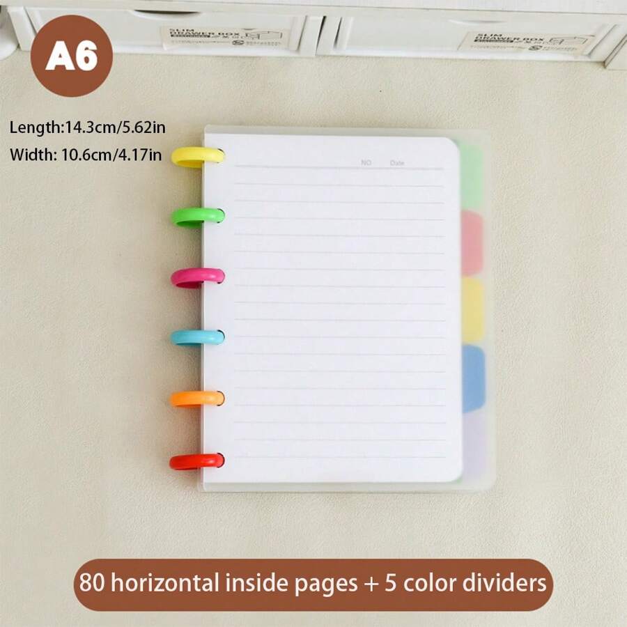 80 Sheets/160 Pages Thicker PP Cover Mushroom Button Loose Leaf ...