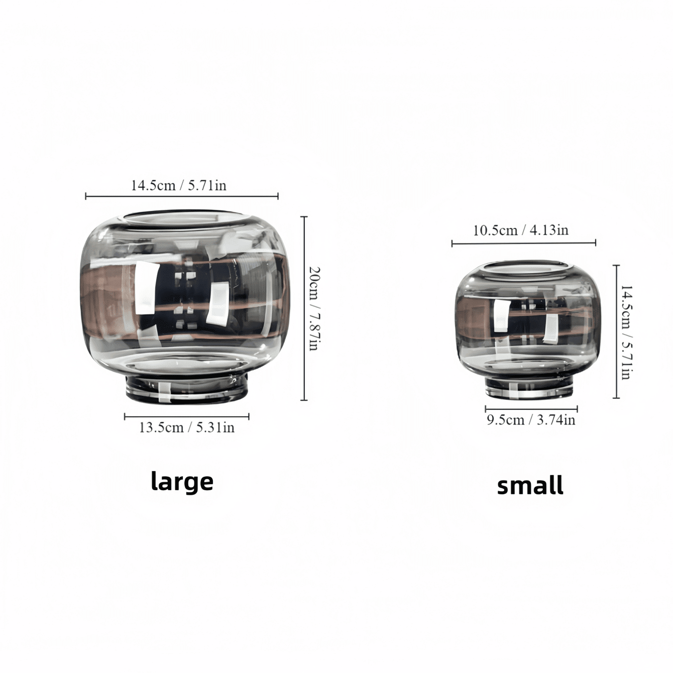 1pc Premium Feel Round Clear Glass Vase Modern Large Decorative Vase Hydroponic Plant Arranger