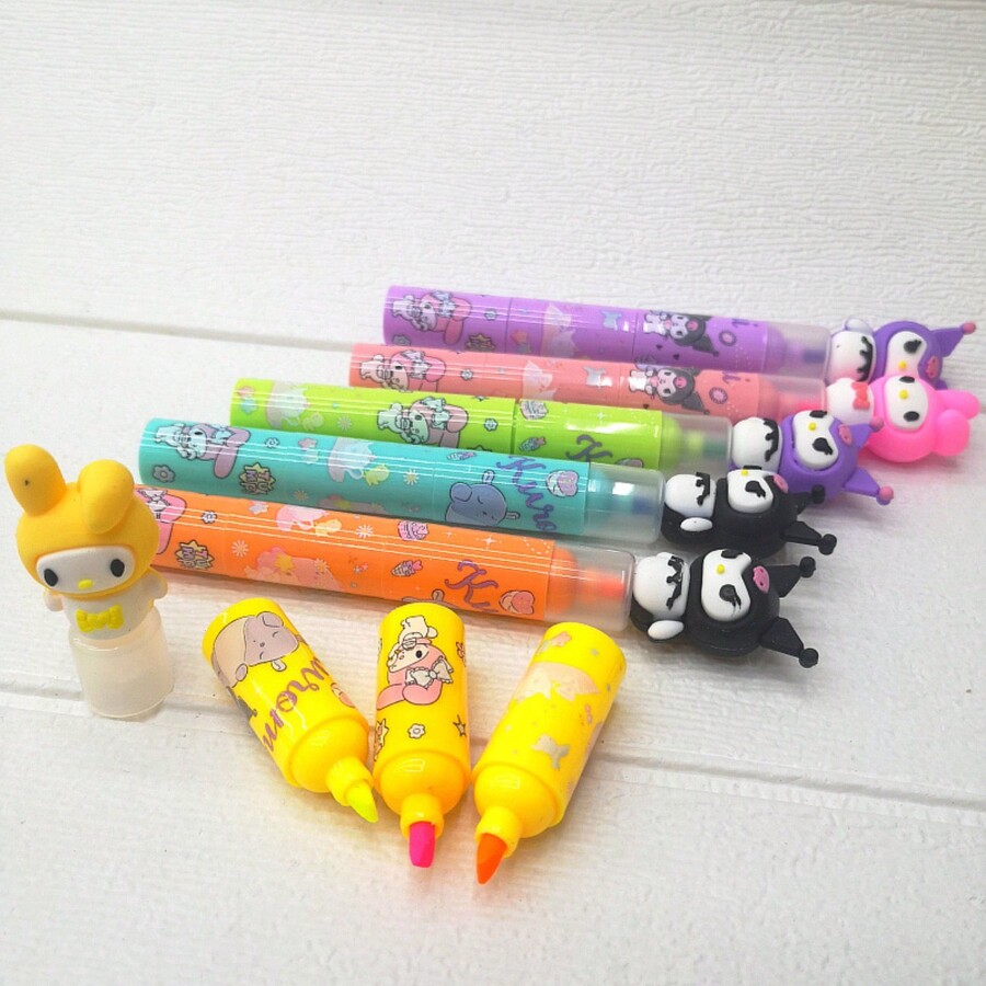 Sanrio 1pc Sanrio Cute 3 Sections 3 Color Pens Kawaii Kuromi Animation ...
