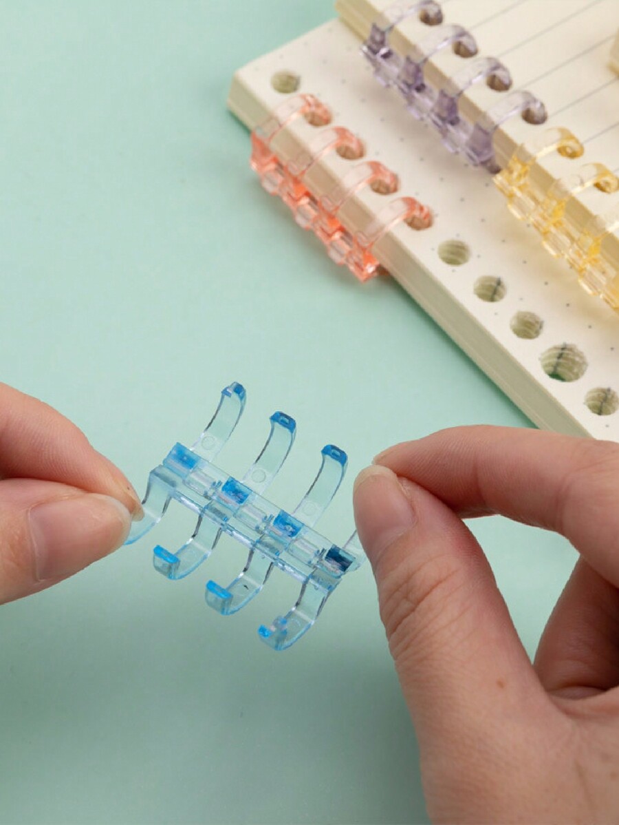 10 Pieces Of Plastic 4-Hole Clips, Loose-Leaf Book Binding Strips, Self ...