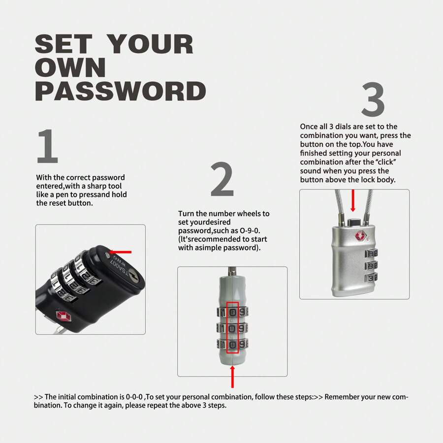 UP Security Candados TSA de seguridad UP para equipaje, candado de combinación aprobado por TSA ...