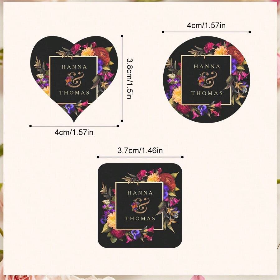 Customizable Floral Name Stickers - Personalized Labels For Adding ...