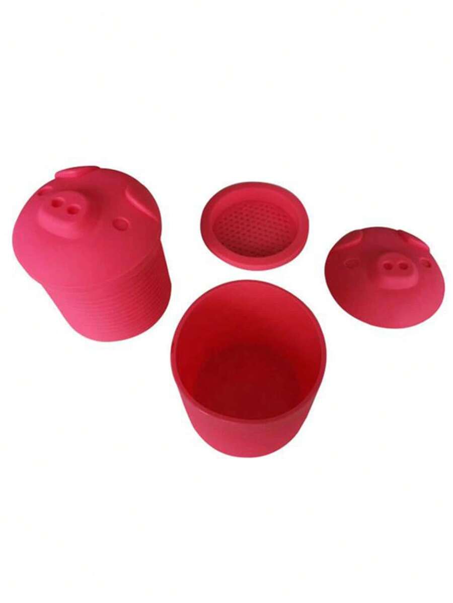 1pc Pig-Shaped Oil Grease Storage Container, Silicone Bacon Grease ...