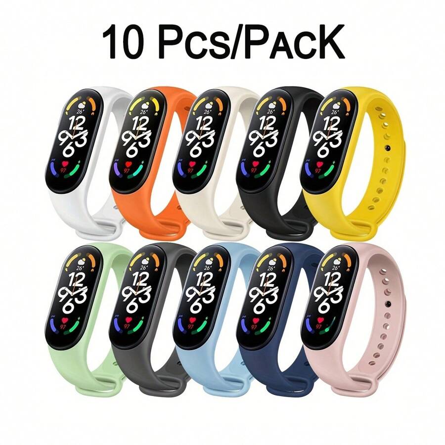 [10pcs/Pack] Solid Color TPU Replacement Wrist Strap Bands Compatible ...