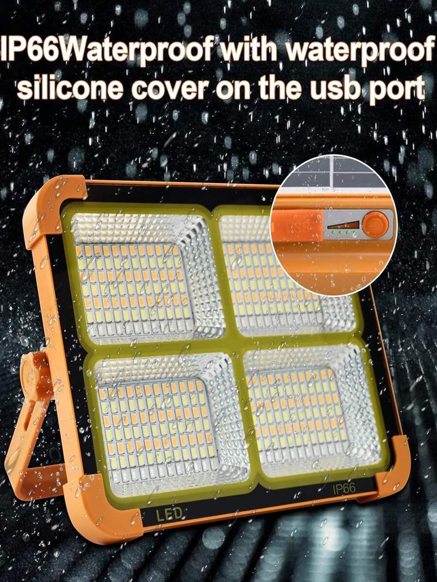 Portable LED Work Solar Light With Remote 100W 1200mAh 10000 LM With ...