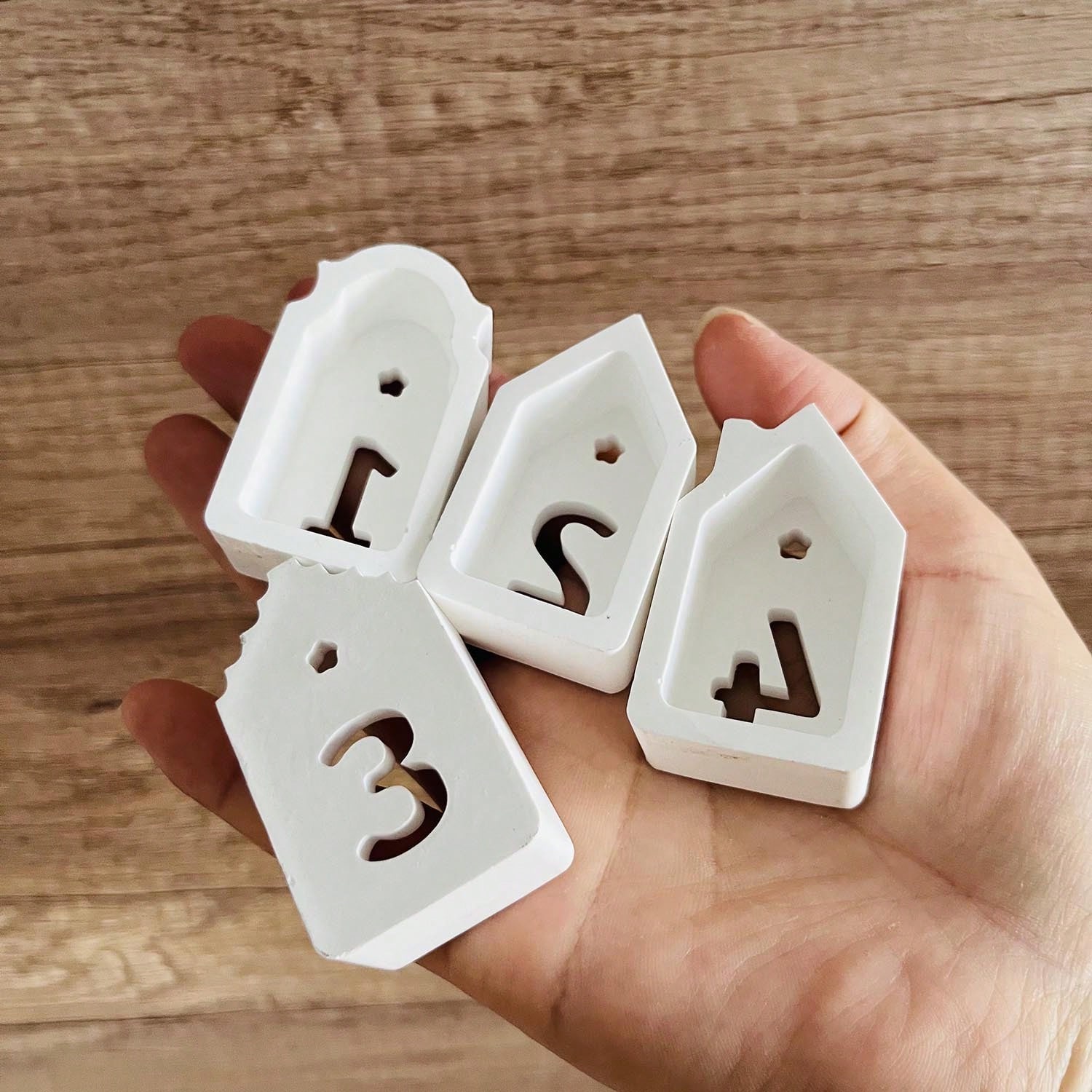 Countdown Numbers 1234 House Pendant Silicone Mold, Aroma Stone Plaster ...