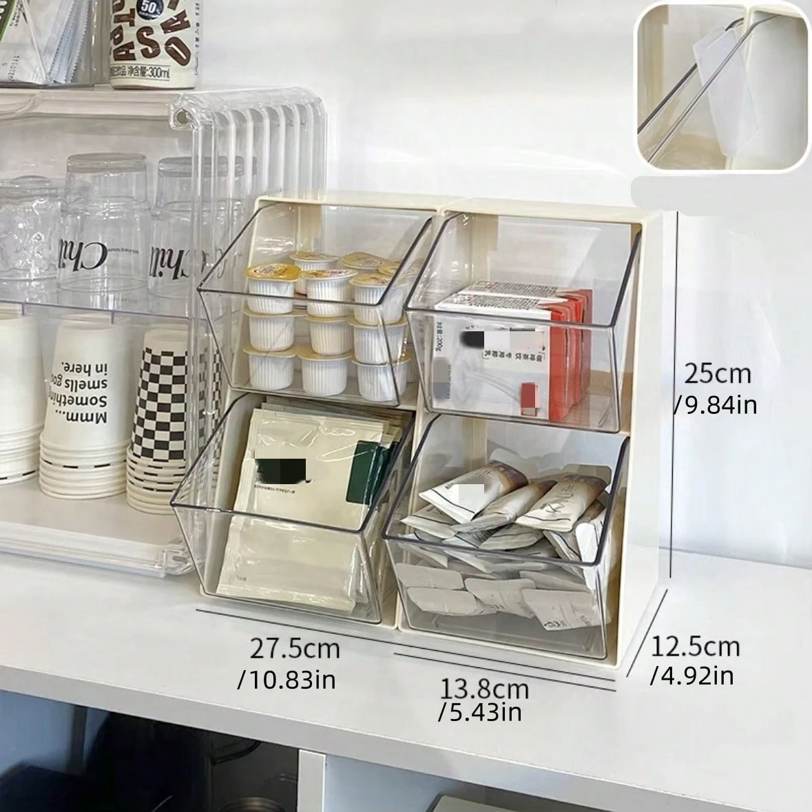 1pc Transparent Countertop Storage Rack For Face Mask, Tea Capsules ...