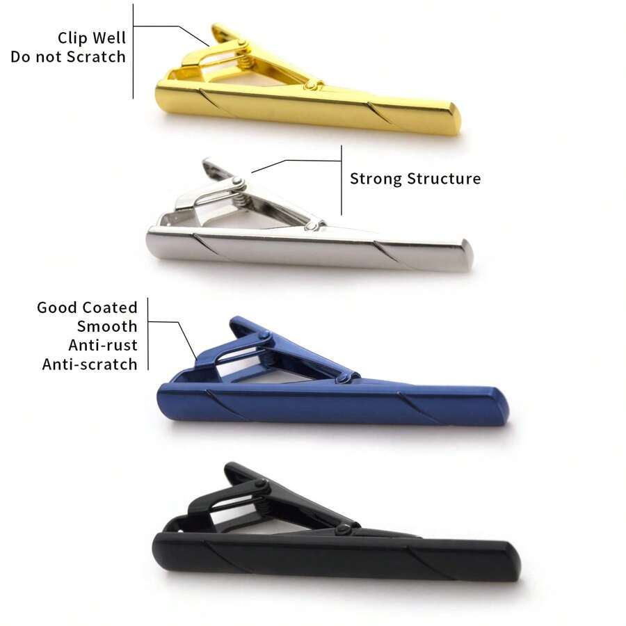 4 PCS Tie Clips For Men Tie Clip Tie Bar Tie Bars For Men With Gift Box ...