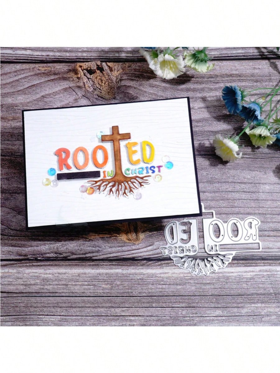 1pc ROOTED Metal Cutting Dies, Alphabet And Tree Root Design, Versatile ...