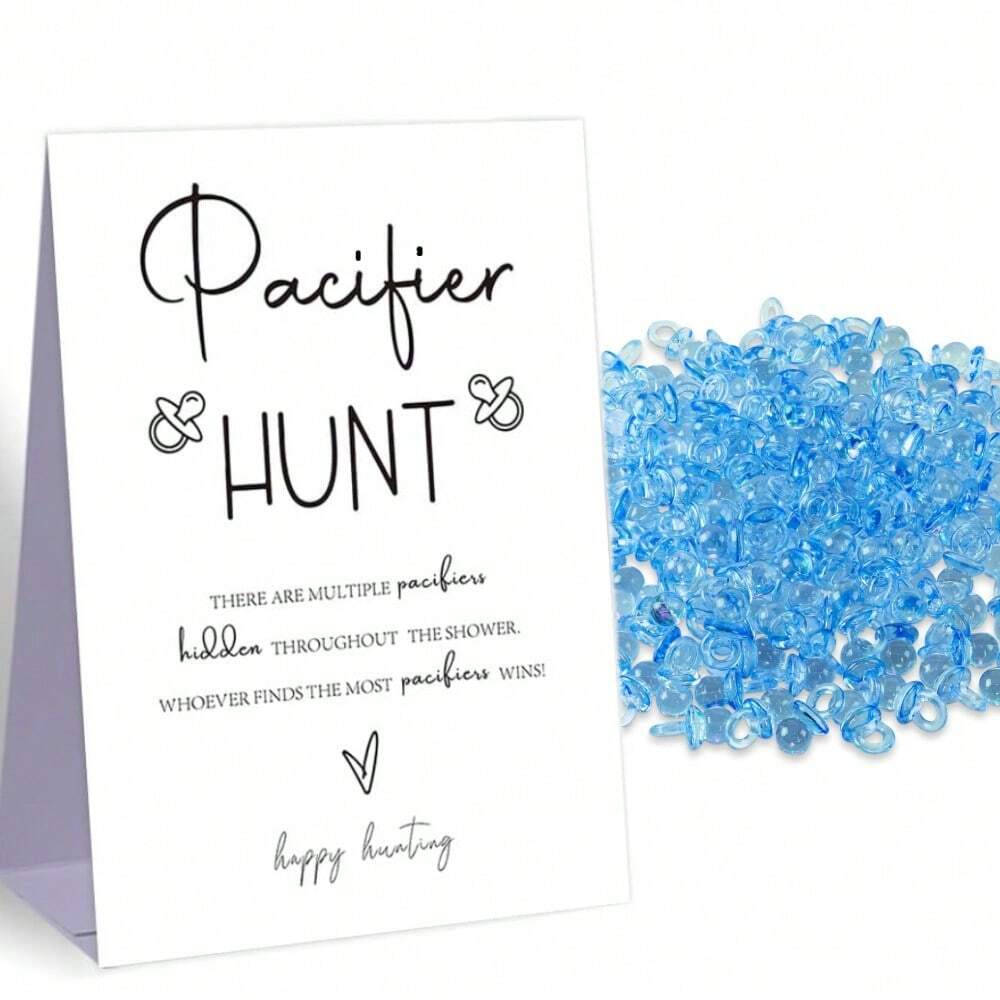 Pacifier Hunt BabyShower Game: 50 Mini Plastic Pacifiers & 1 Sign For ...