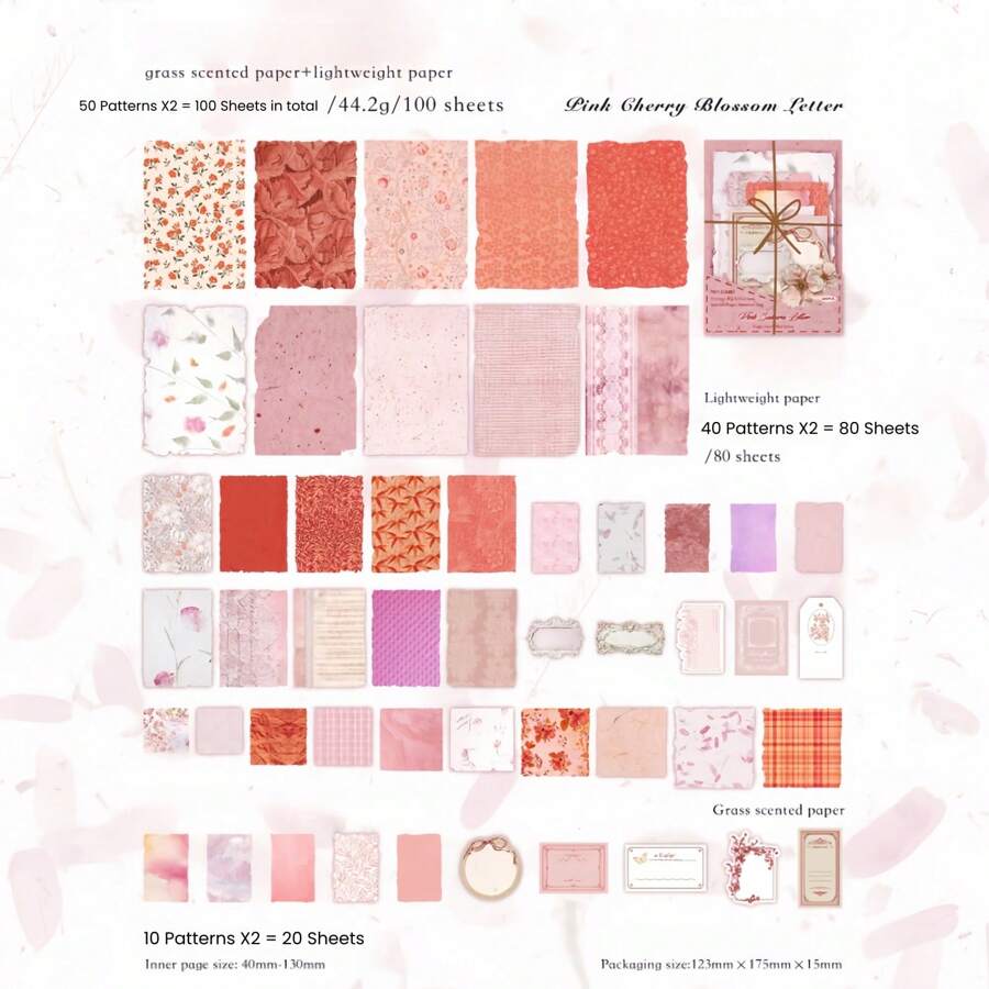 100 Sheets Vintage Diy Scrapbook Paper Supplies Aesthetic Paper
