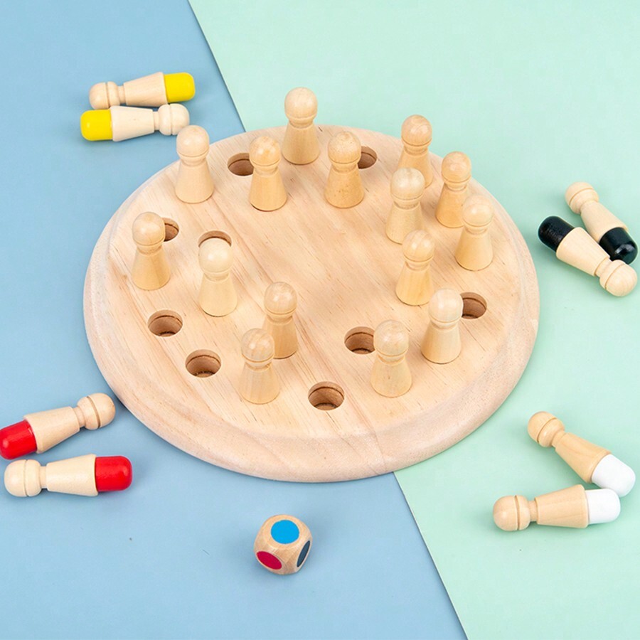 Wooden Memory Chess Puzzle Toys Focus On Memory Training For Children ...