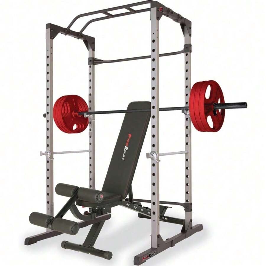 Fitness Reality Squat Rack Power Cage | Optional LAT Pulldown & Leg ...